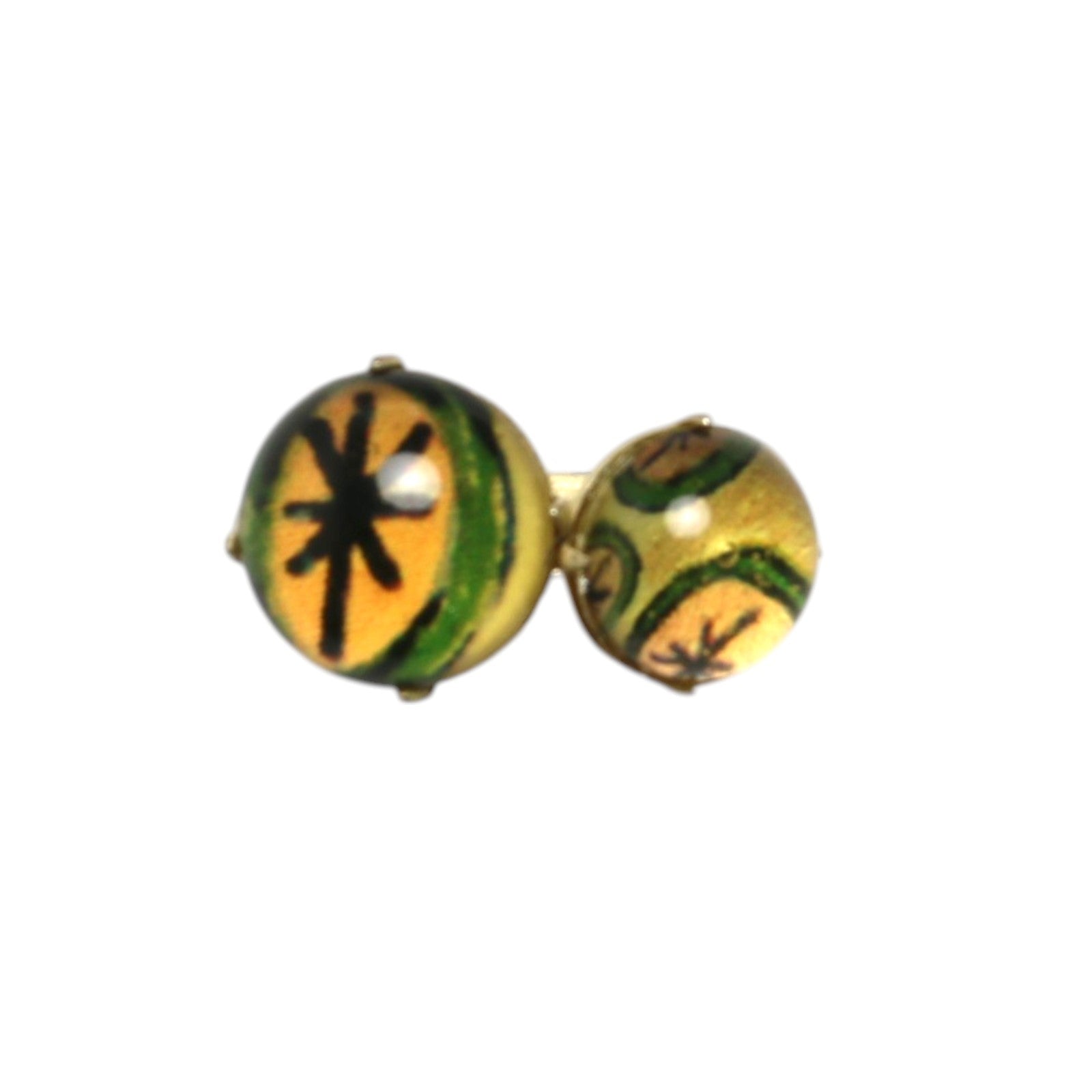 Hand-Painted Lemon Resin Ring｜Antique Style & Adjustable Fit – TAMARUSAN